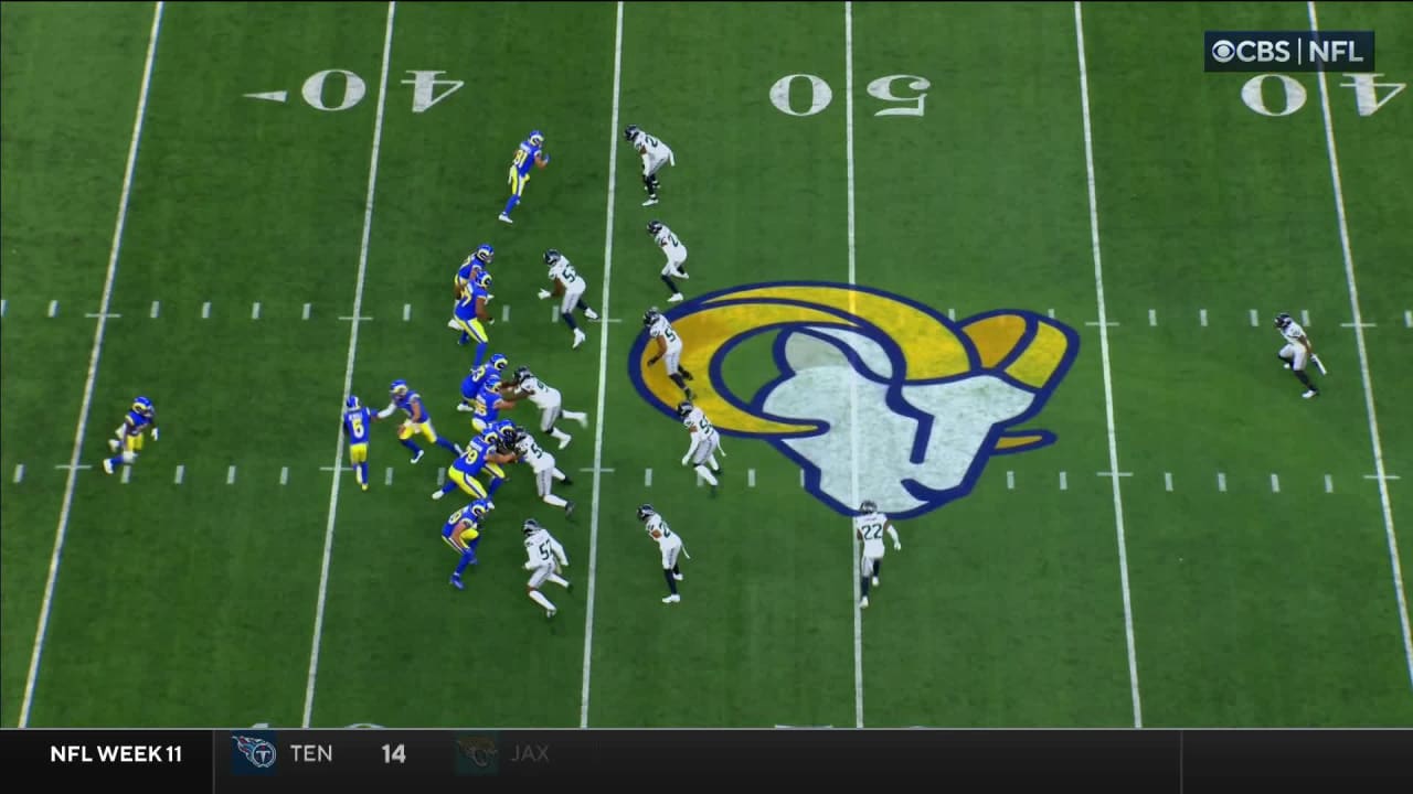 Seattle Seahawks cornerback Tariq Woolen snags INT on Matthew Stafford ...