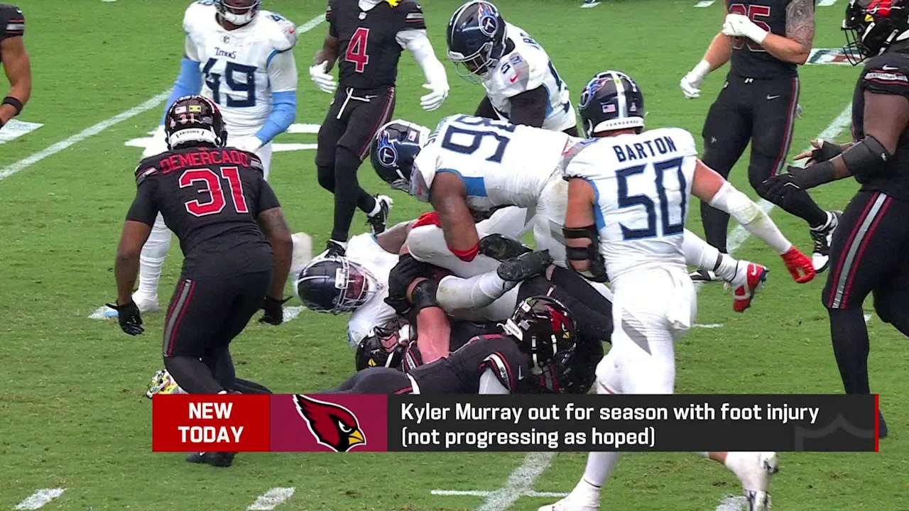 Arizona Cardinals quarterback Kyler Murray (foot) ruled OUT for season ...