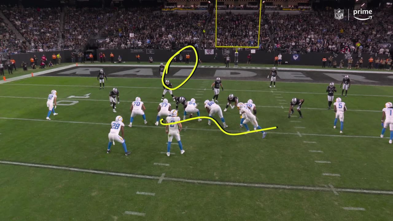 Los Angeles Chargers quarterback Easton Stick dots Chargers wide ...