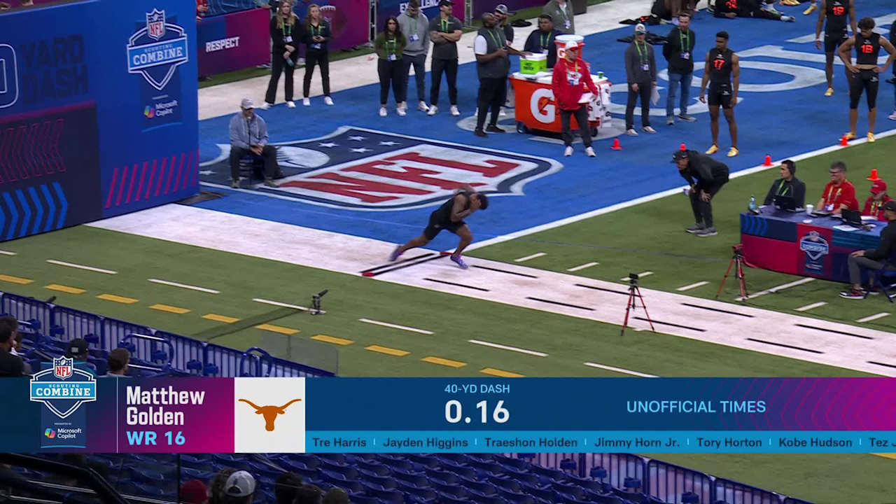 Wide receiver Matthew Golden runs official 4.29-second 40-yard dash at ...
