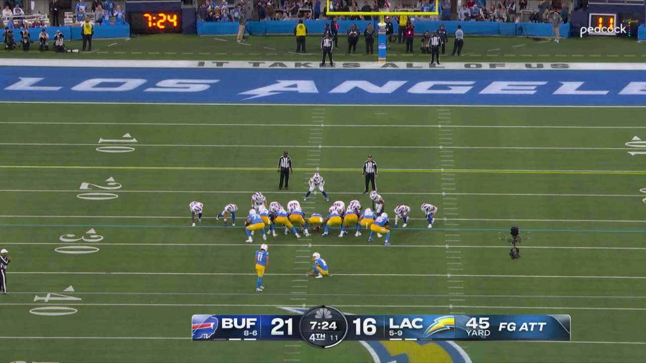 Los Angeles Chargers kicker Cameron Dicker's 45-yard FG trims Buffalo ...