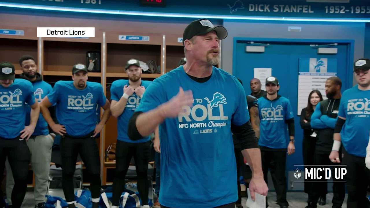 Head coach Dan Campbell's locker room speech after Detroit Lions clinch ...