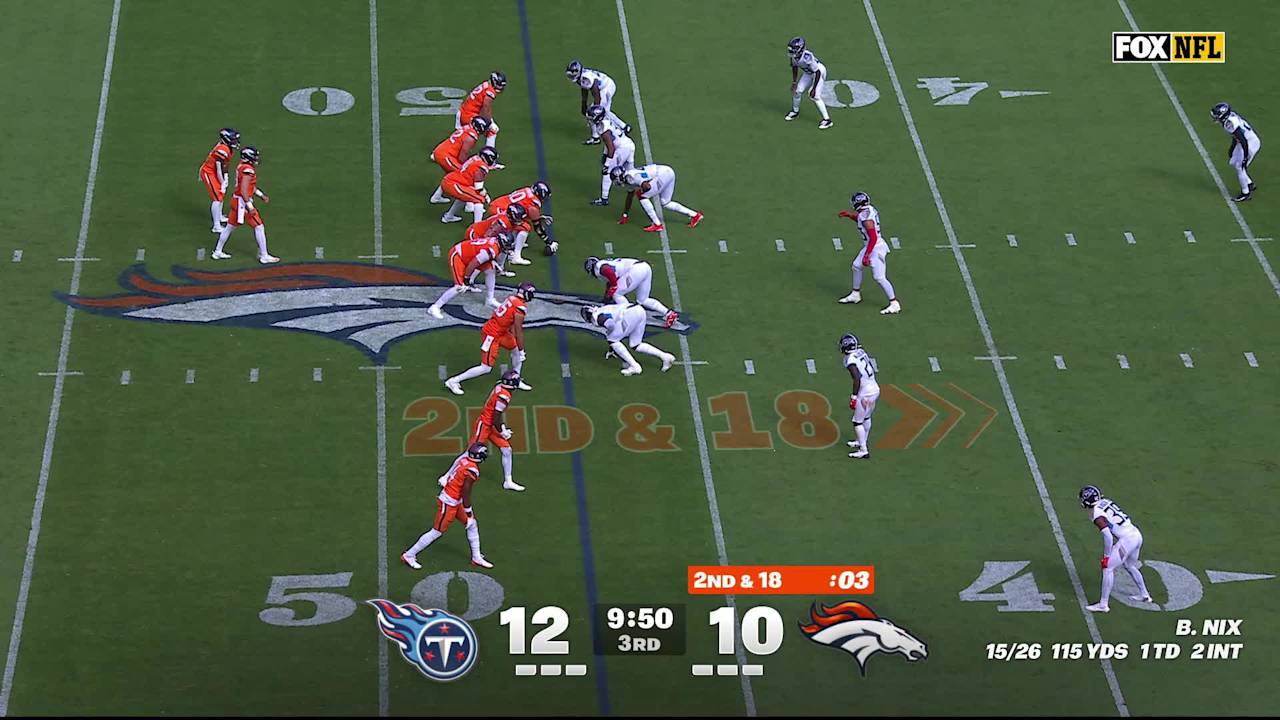 Denver Broncos quarterback Bo Nix's nifty juke move in open space yields 11-yard gain vs. Titans