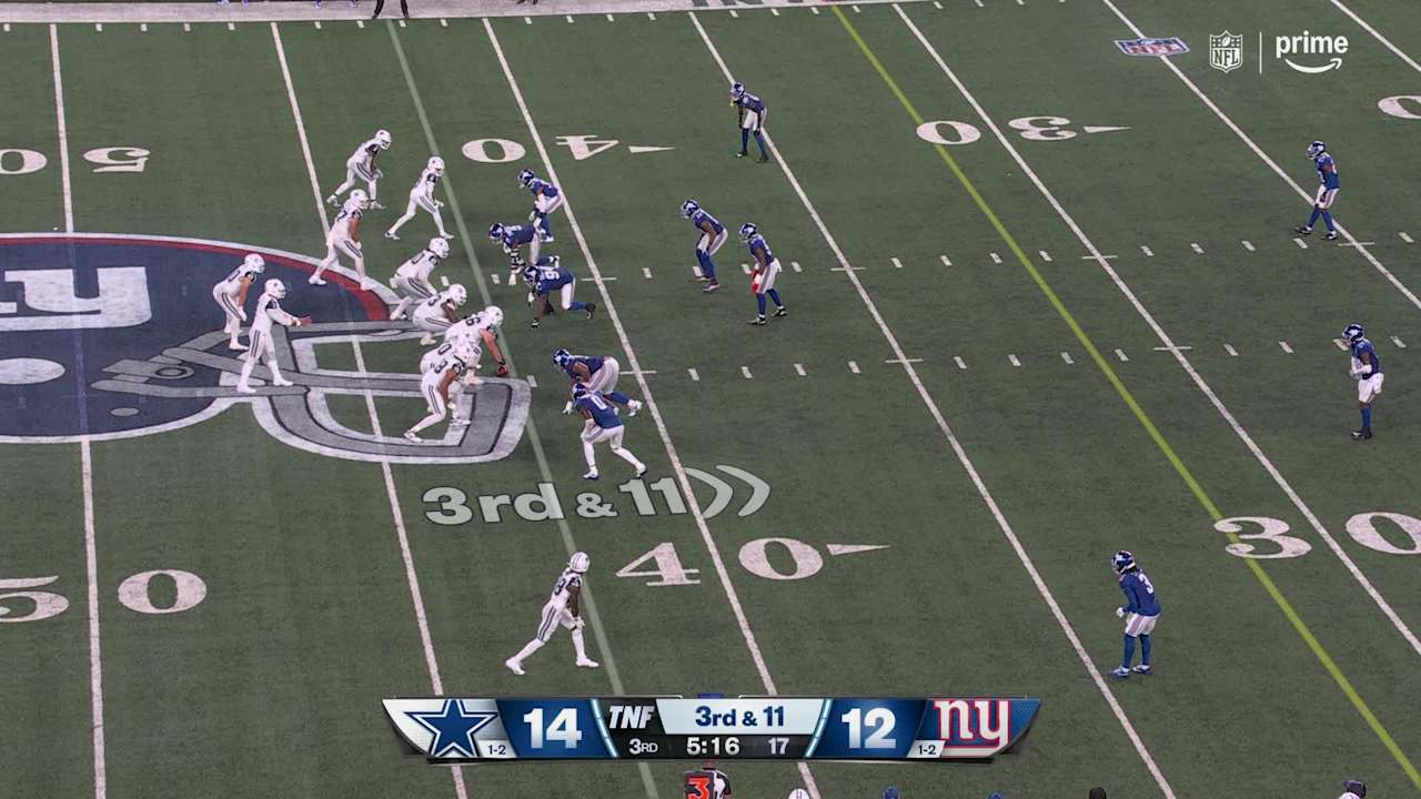 New York Giants cornerback Cordale Flott breaks up Dallas Cowboys ...