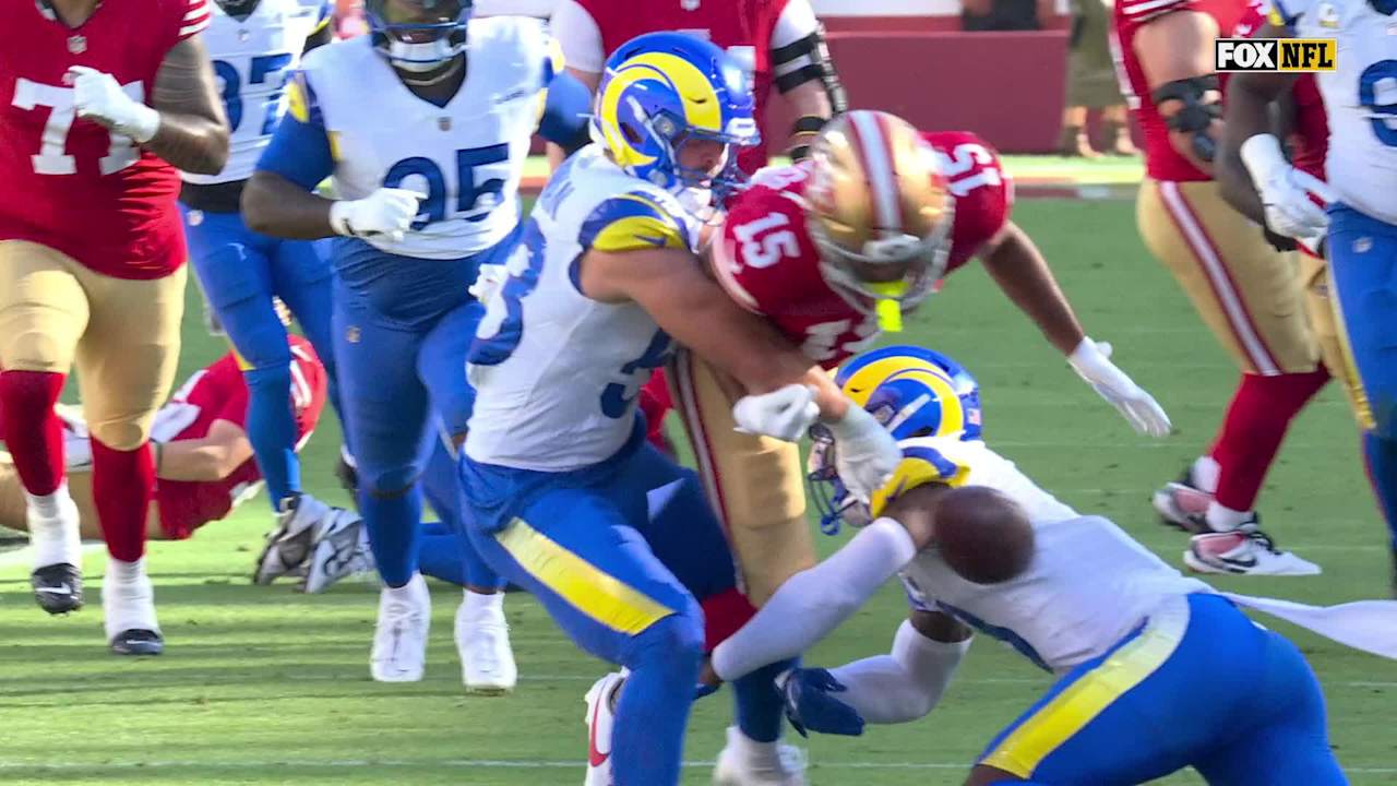 Los Angeles Rams linebacker Nate Landman's forceful punch ends in San ...
