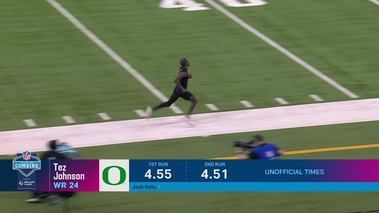 Wide receiver Tez Johnson runs official 4.51-second 40-yard dash at ...