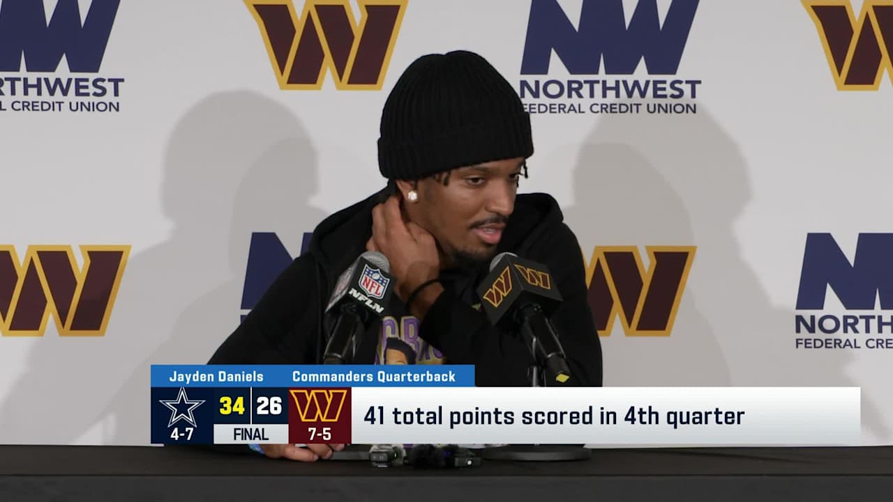 Washington Commanders quarterback Jayden Daniels describes emotional ...