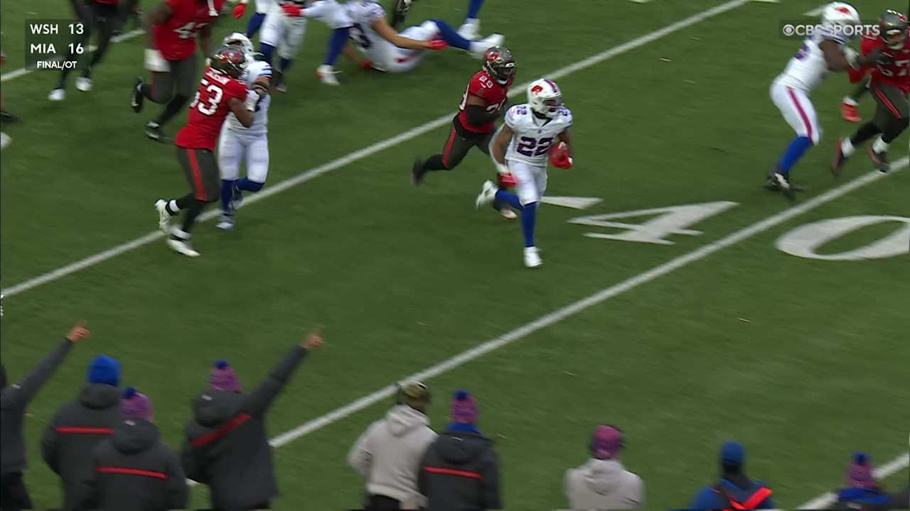 Buffalo Bills running back Ray Davis takes 44-yard kick return into ...