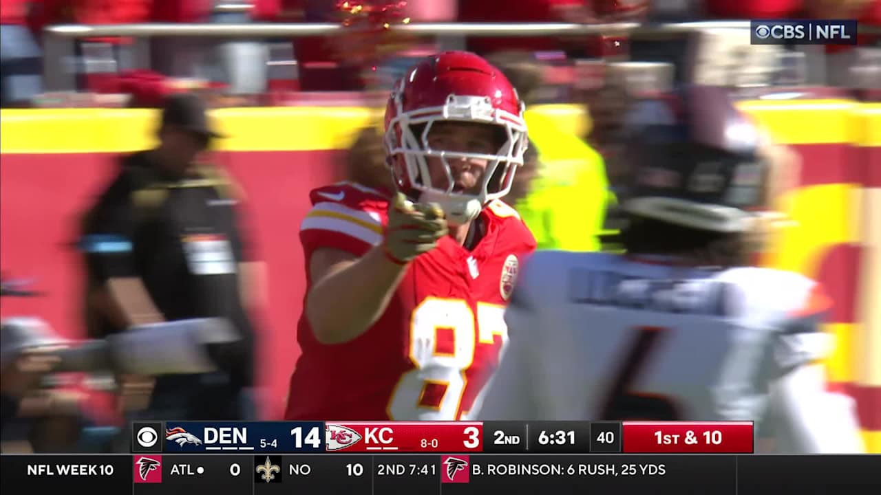 Kansas City Chiefs tight end Travis Kelce's fifth catch of day goes for ...