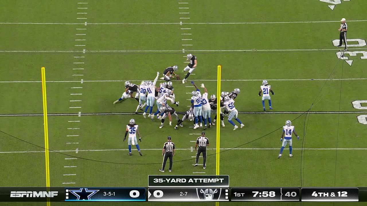 Las Vegas Raiders kicker Daniel Carlson's 35-yard field goal opens the ...