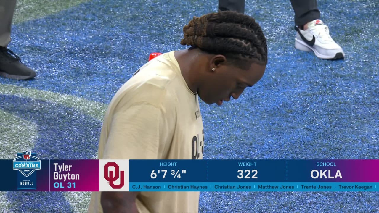 Offensive tackle Tyler Guyton runs 40-yard dash at 2024 combine