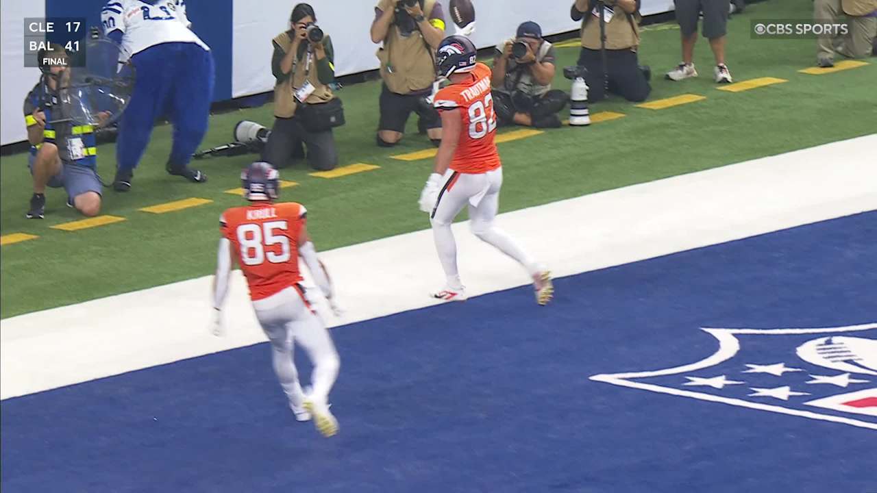 Denver Broncos' quarterback Bo Nix finds a wide open tight end in Adam ...