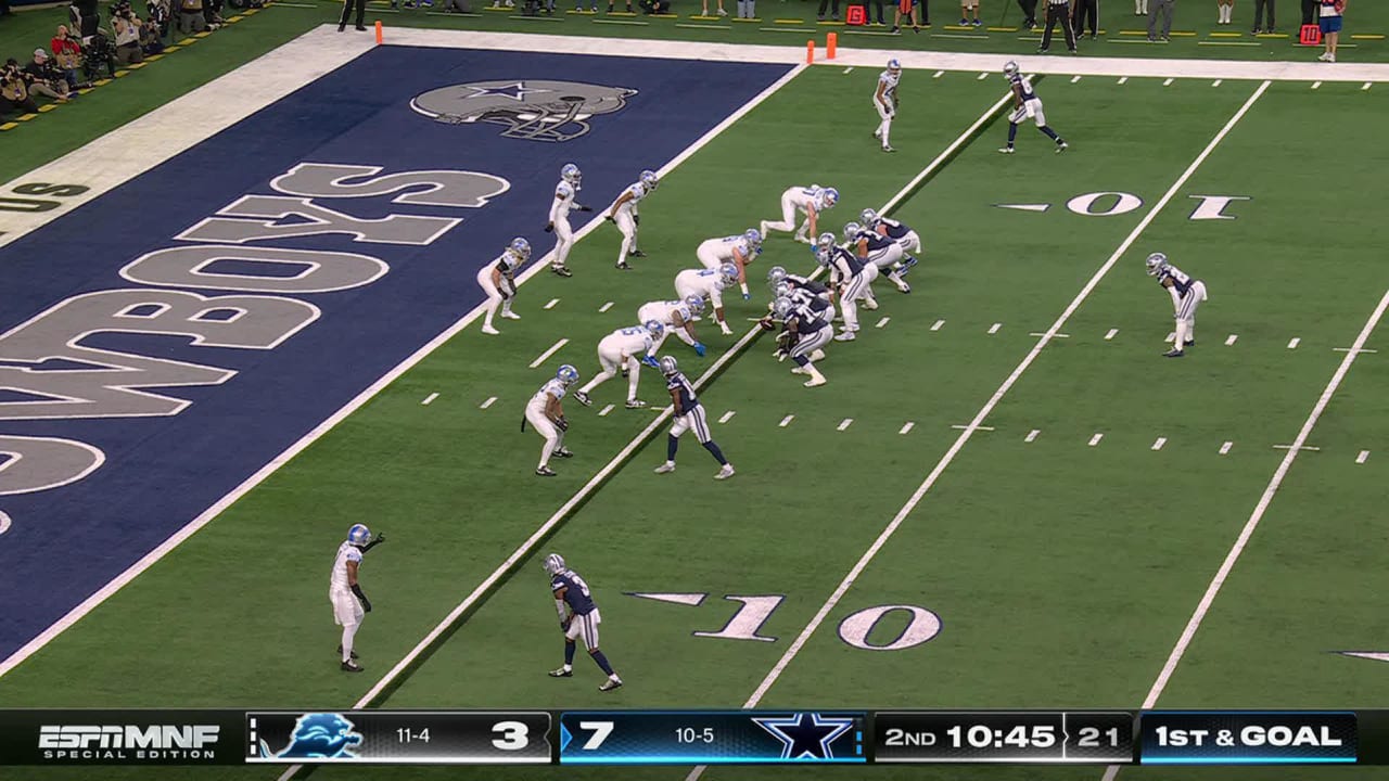 Dallas Cowboys wide receiver CeeDee Lamb fumbles through the end zone ...