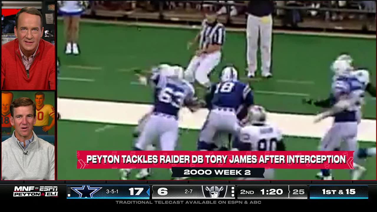 Former New York Giants quarterback Eli Manning reacts to Pro Football ...