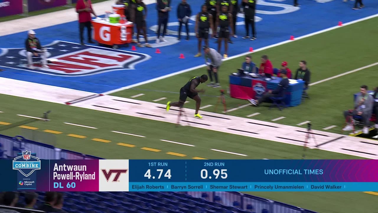 Defensive end Antwaun Powell-Ryland runs official 4.69-second 40-yard ...