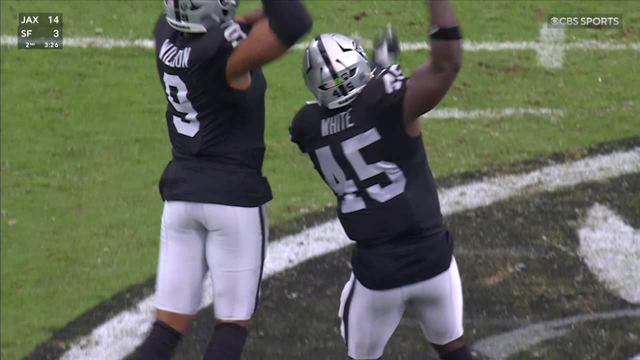 Las Vegas Raiders defensive end Tyree Wilson's second sack of 2025 ...