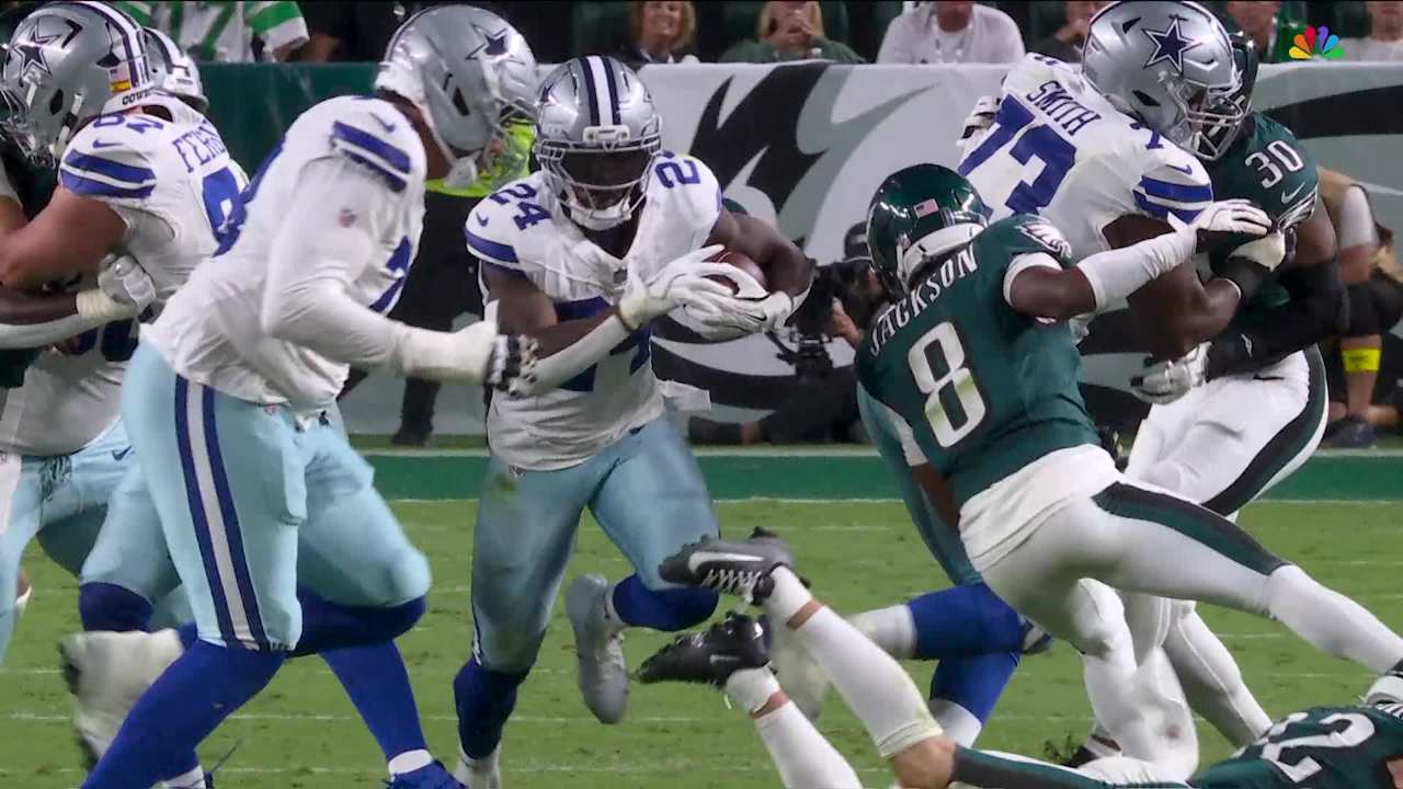 Can't-Miss Play: 49-yard run! Dallas Cowboys running back Miles Sanders ...