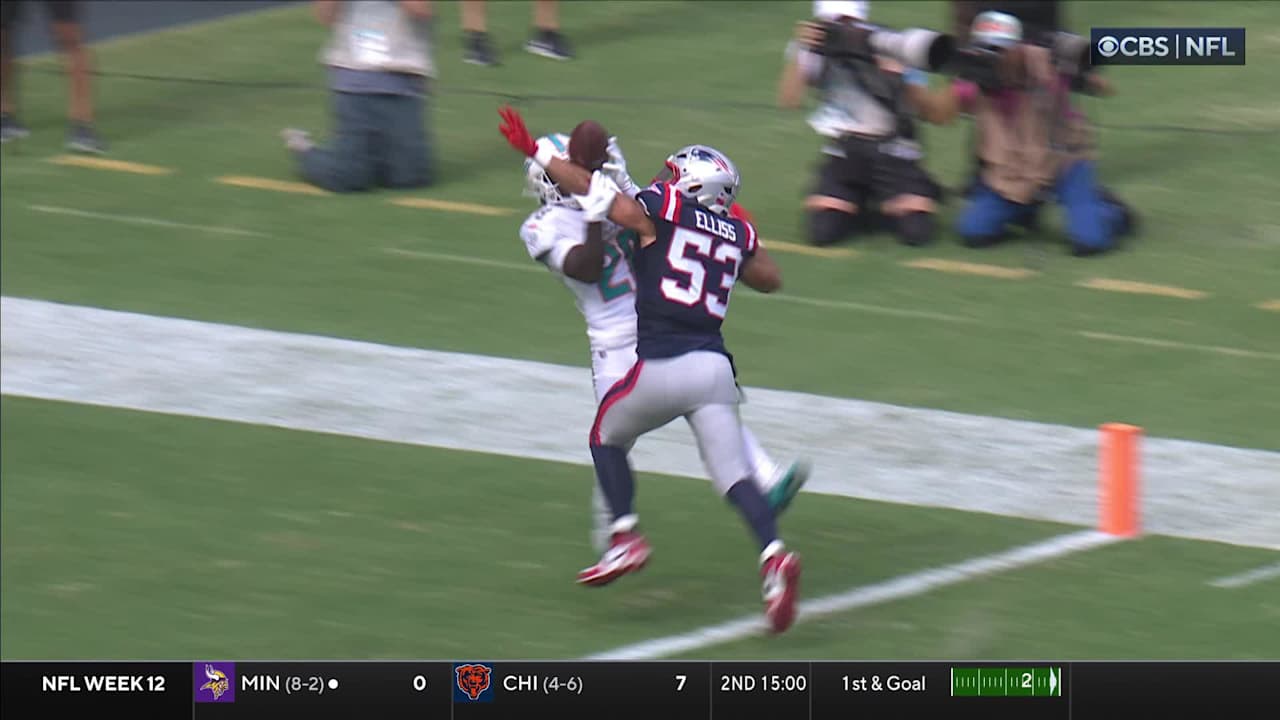 New England Patriots linebacker Christian Elliss' key PBU prevents ...