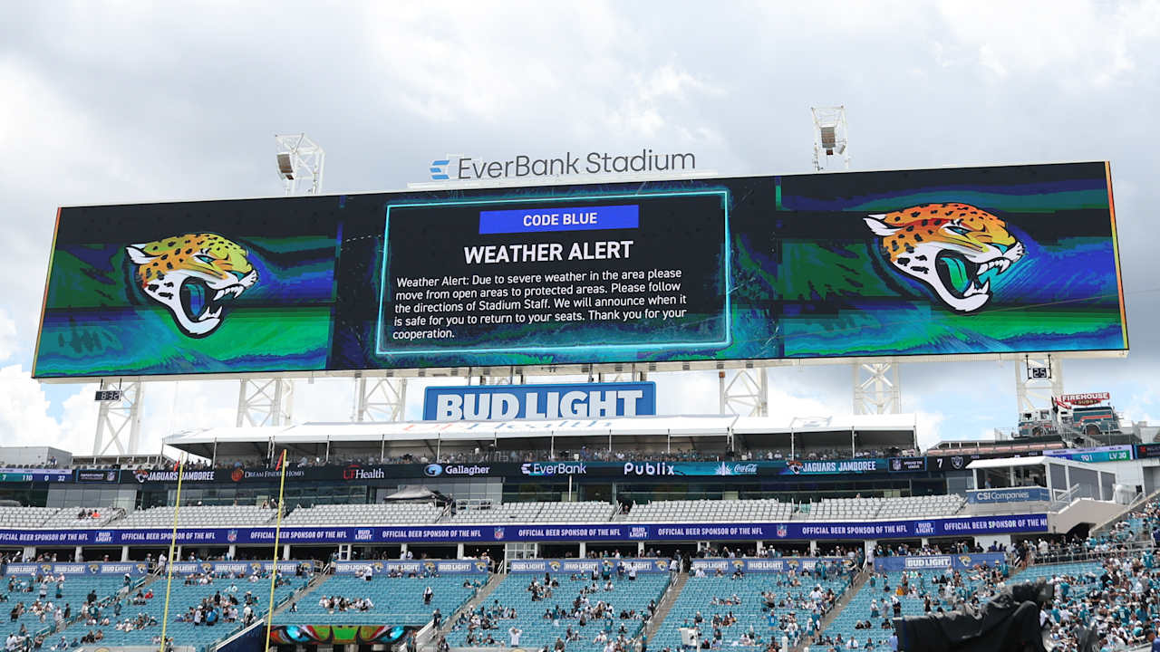 Jaguars' win over Panthers paused for over an hour due to inclement weather