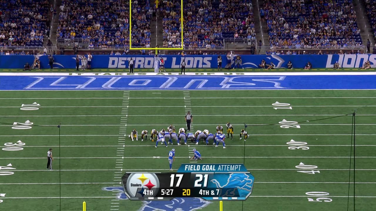 Jake Bates' 46-yard field goal sneaks inside of upright to extend Lions ...