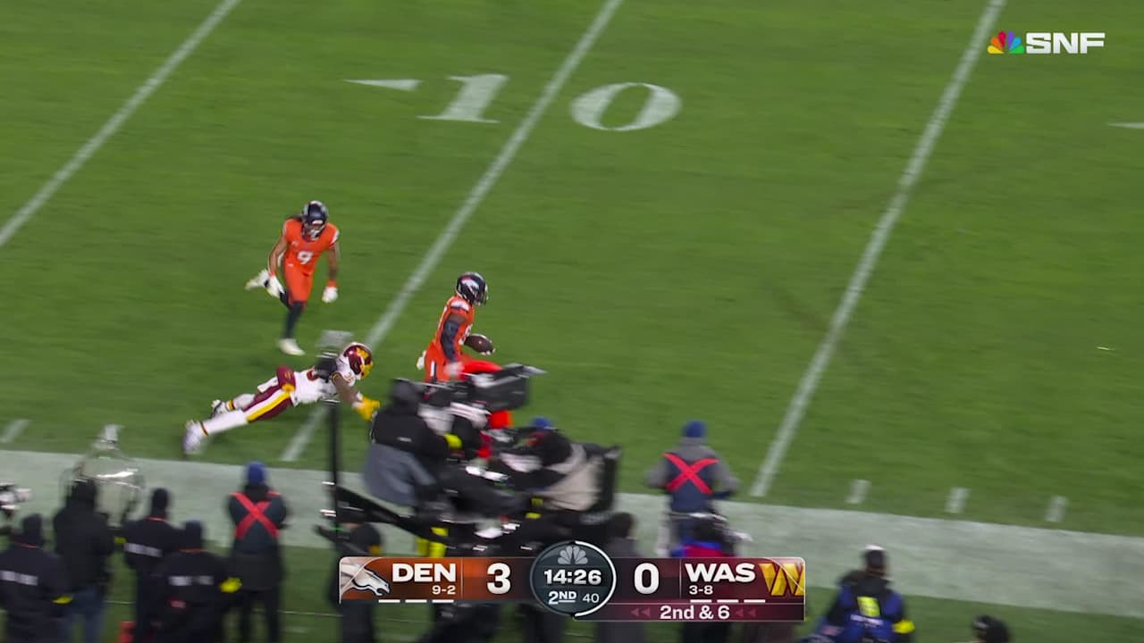 Denver Broncos linebacker Dre Greenlaw's first interception of 2025 ...