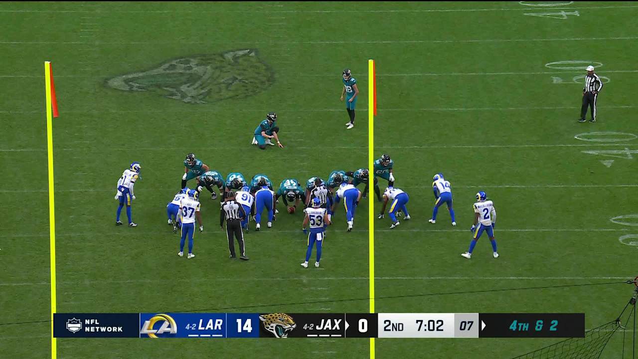 Jacksonville Jaguars kicker Cam Little's 50-yard field goal try goes ...