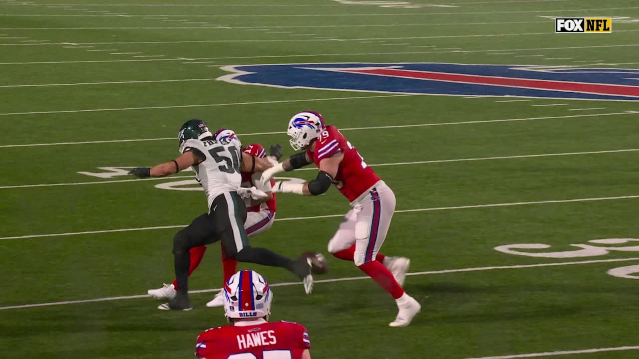 Buffalo Bills quarterback Josh Allen's fumble goes rolling into a ...