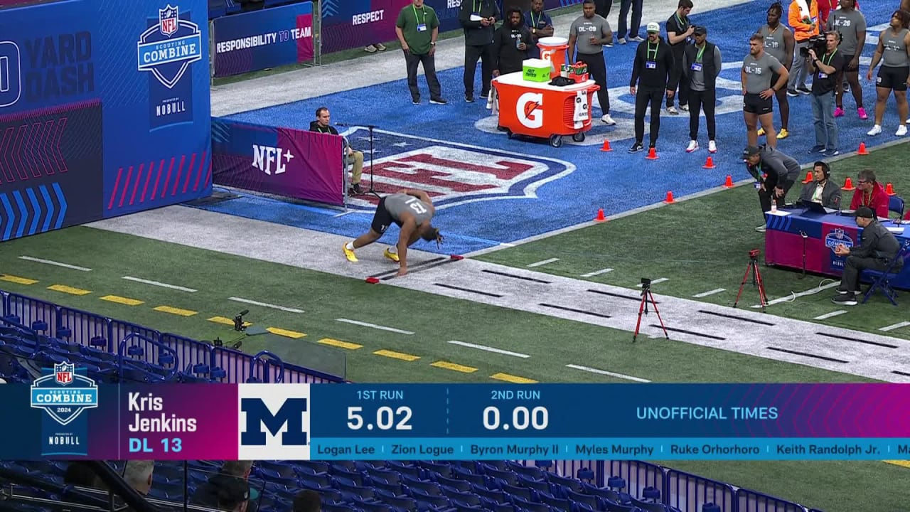 Defensive Tackle Kris Jenkins Runs Official 491 Second 40 Yard Dash At 2024 Nfl Scouting Combine 