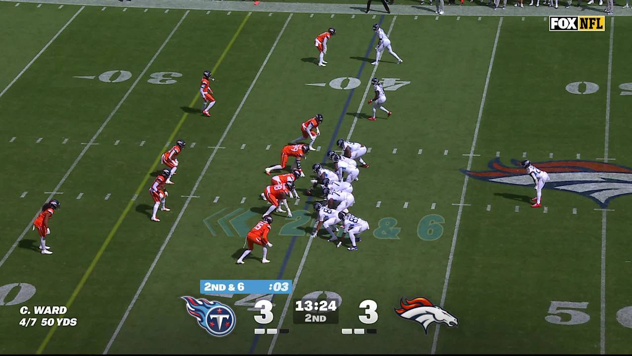 Denver Broncos safety Talanoa Hufanga's tackle forces running back Tony ...