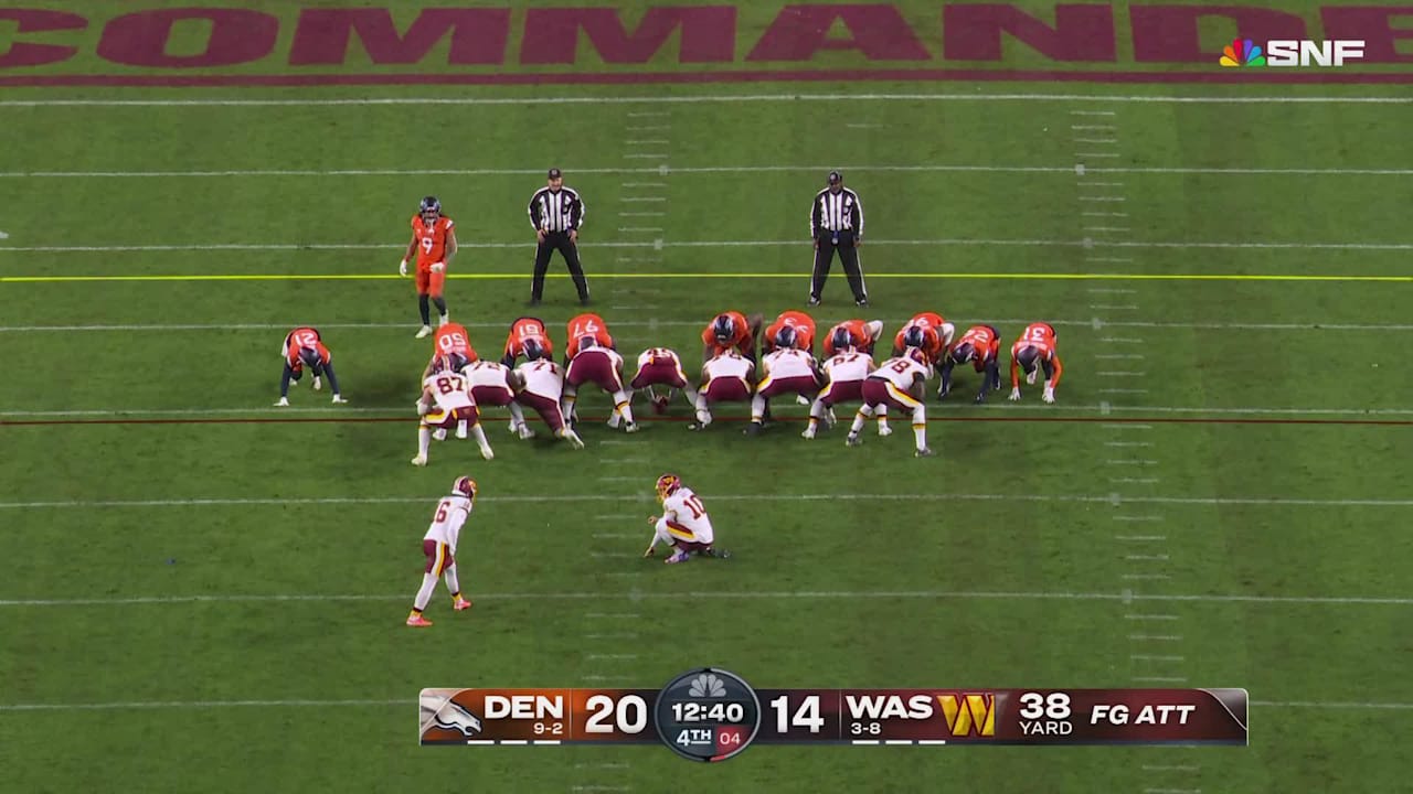 Washington Commanders kicker Jake Moody makes a 38-yard field goal in ...