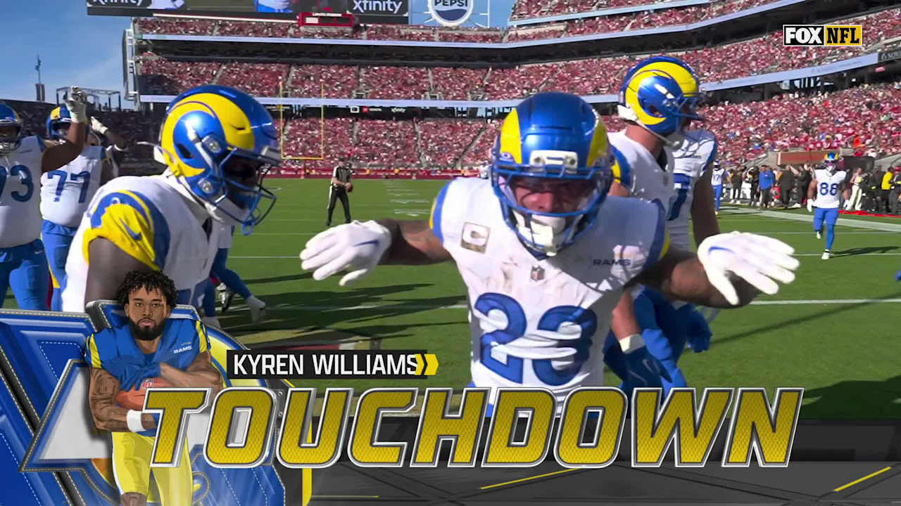 Los Angeles Rams running back Kyren Williams' seventh touchdown of 2025 ...