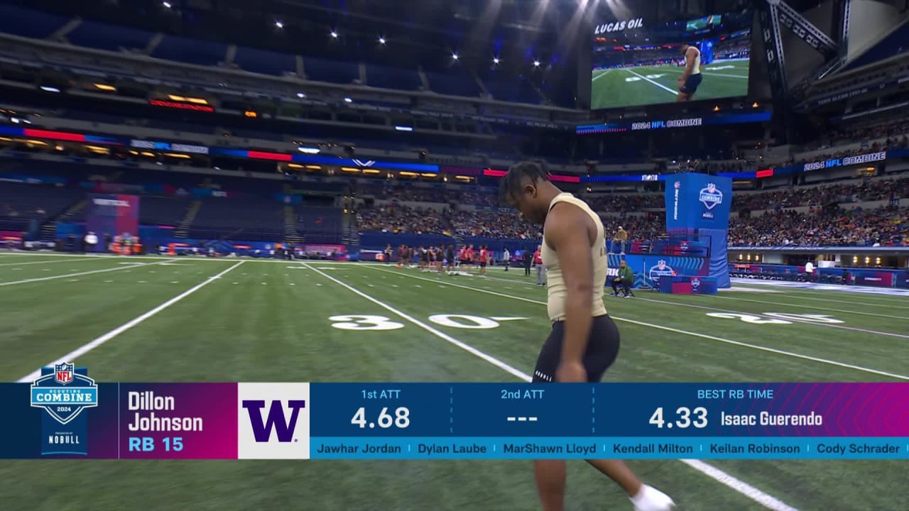 Running back Dillon Johnson runs official 4.68-second 40-yard dash at ...