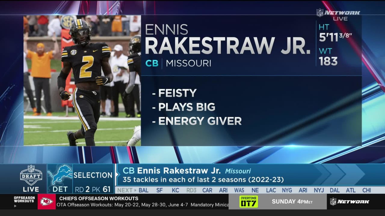 Detroit Lions select cornerback Ennis Rakestraw Jr. with No. 61 pick in 2024 draft