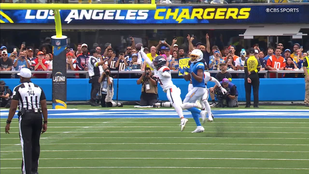 Tipped-ball interception! Los Angeles Chargers quarterback Justin ...