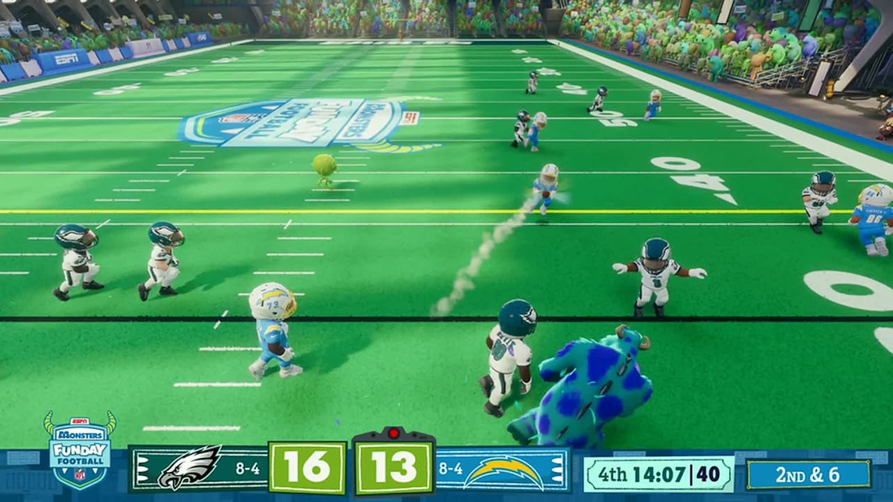 Sulley escapes a bunch of Philadelphia Eagles to send a 12-yard ...