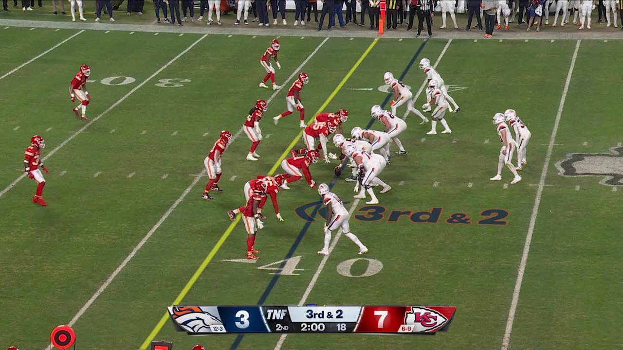 Denver Broncos running back Jaleel McLaughlin cuts back to spring a 15 ...