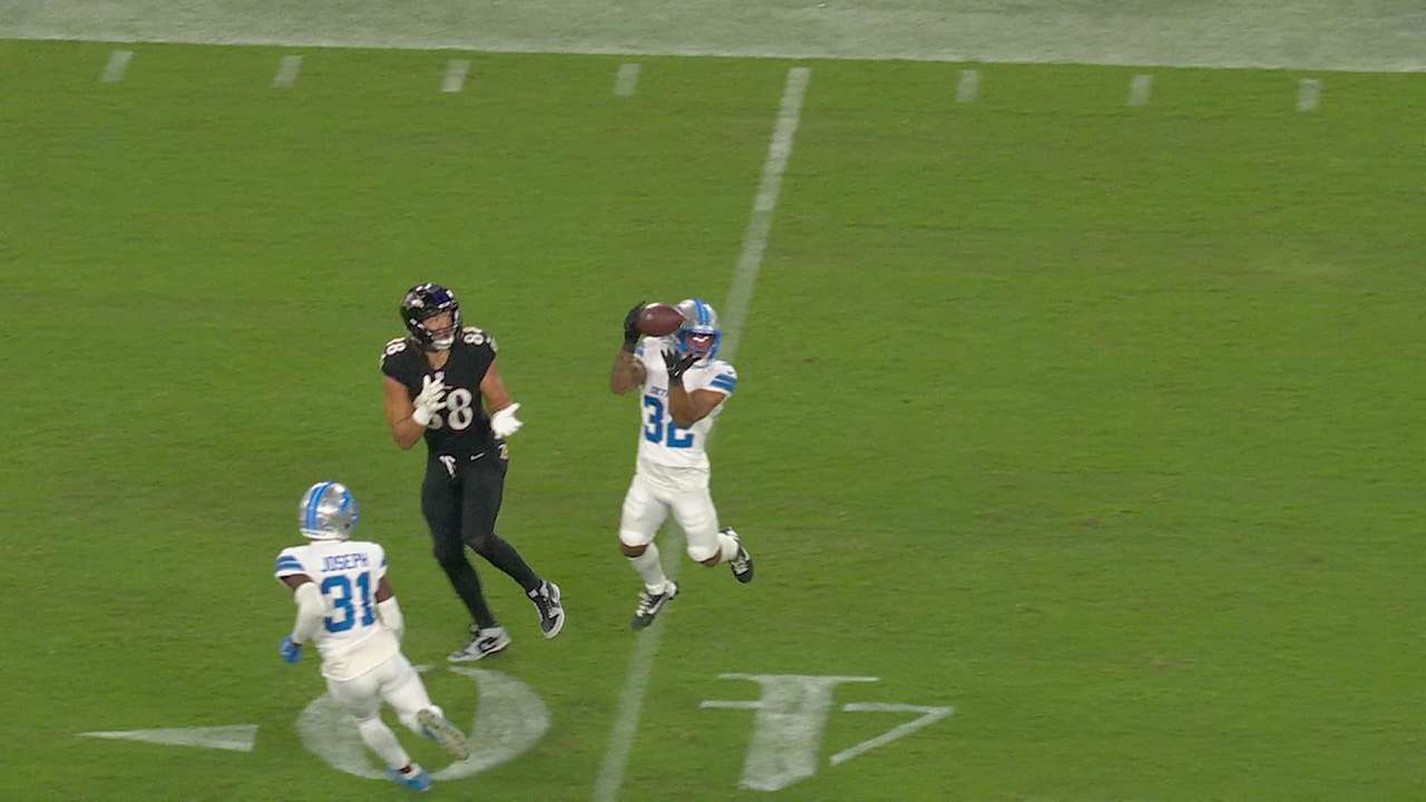 Detroit Lions safety Brian Branch hijacks the tight end route for a ...