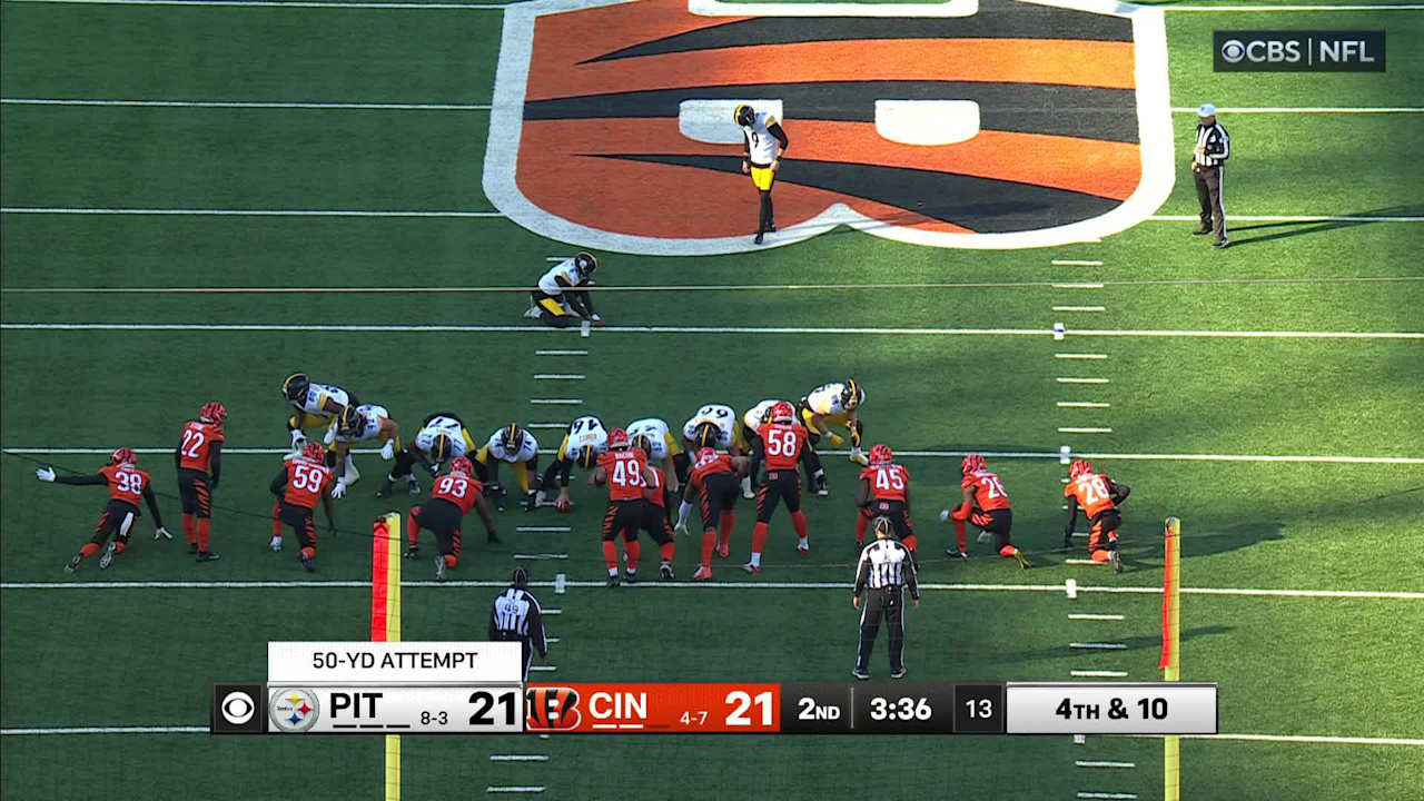 First field goal of Pittsburgh Steelers-Cincinnati Bengals game makes it a 24-21 score in second ...