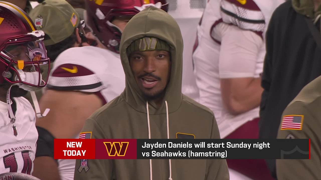 Washington Commanders quarterback Jayden Daniels (hamstring) will start ...