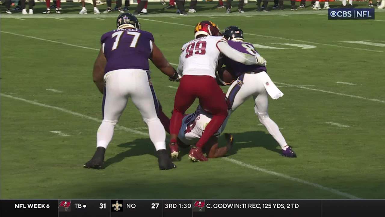 Washington Commanders defensive end Clelin Ferrell engulfs Baltimore ...