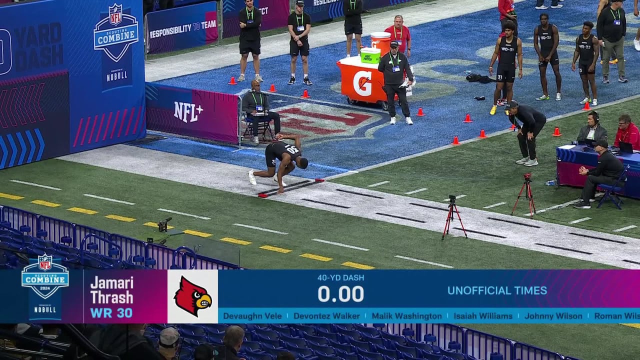 Wide receiver Jamari Thrash runs official 4.46-second 40-yard dash at ...