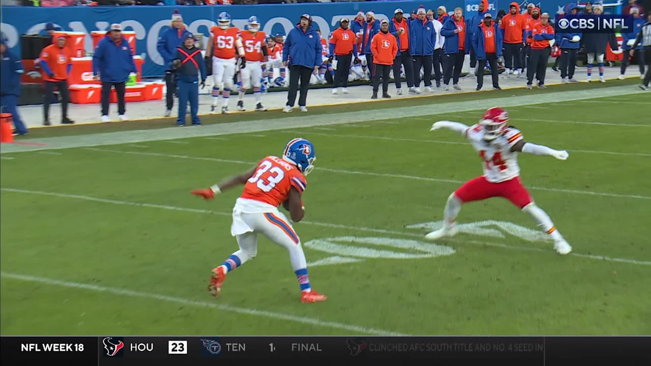 Denver Broncos running back Javonte Williams uses nifty juke to gain 25 ...