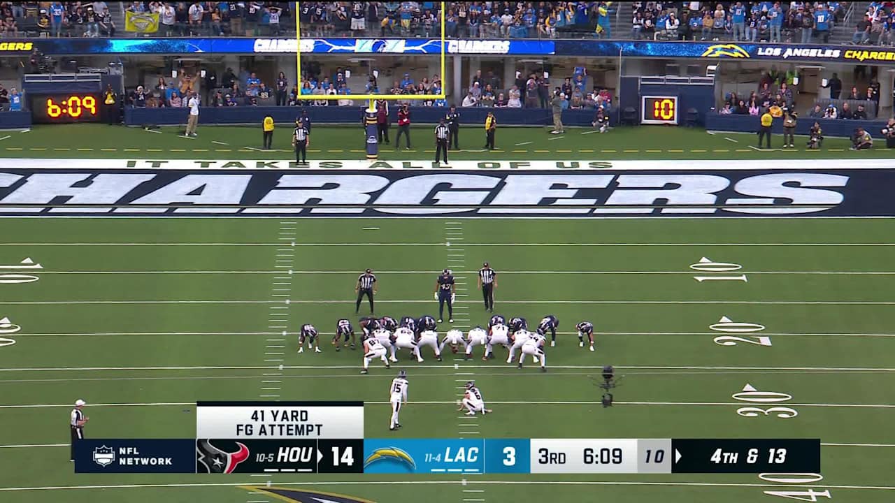 Houston Texans extend lead vs. Los Angeles Chargers 17-3 with 41-yard ...