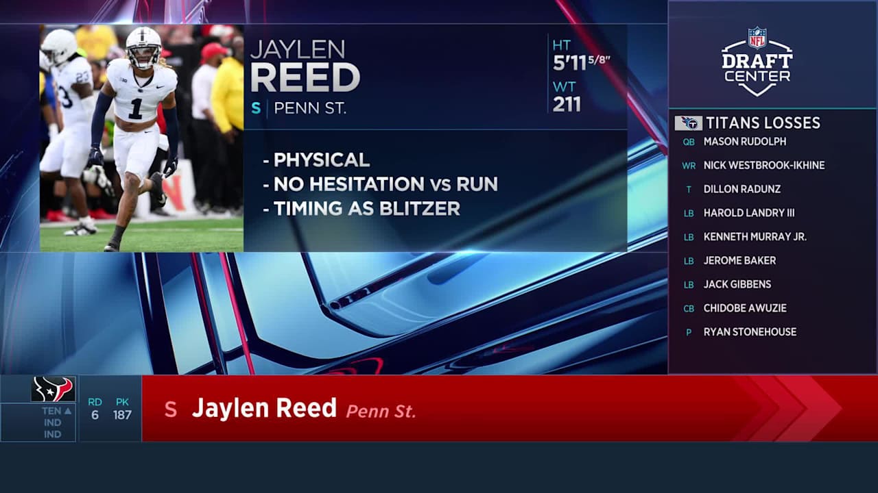 The Houston Texans select Penn State Nittany Lions safety Jaylen Reed ...