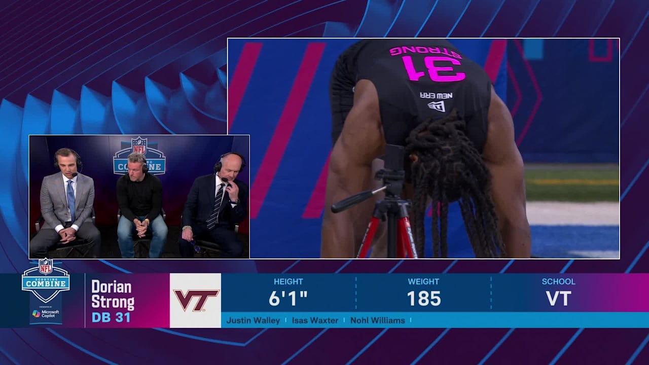 Cornerback Dorian Strong runs official 4.50-second 40-yard dash at 2025 ...