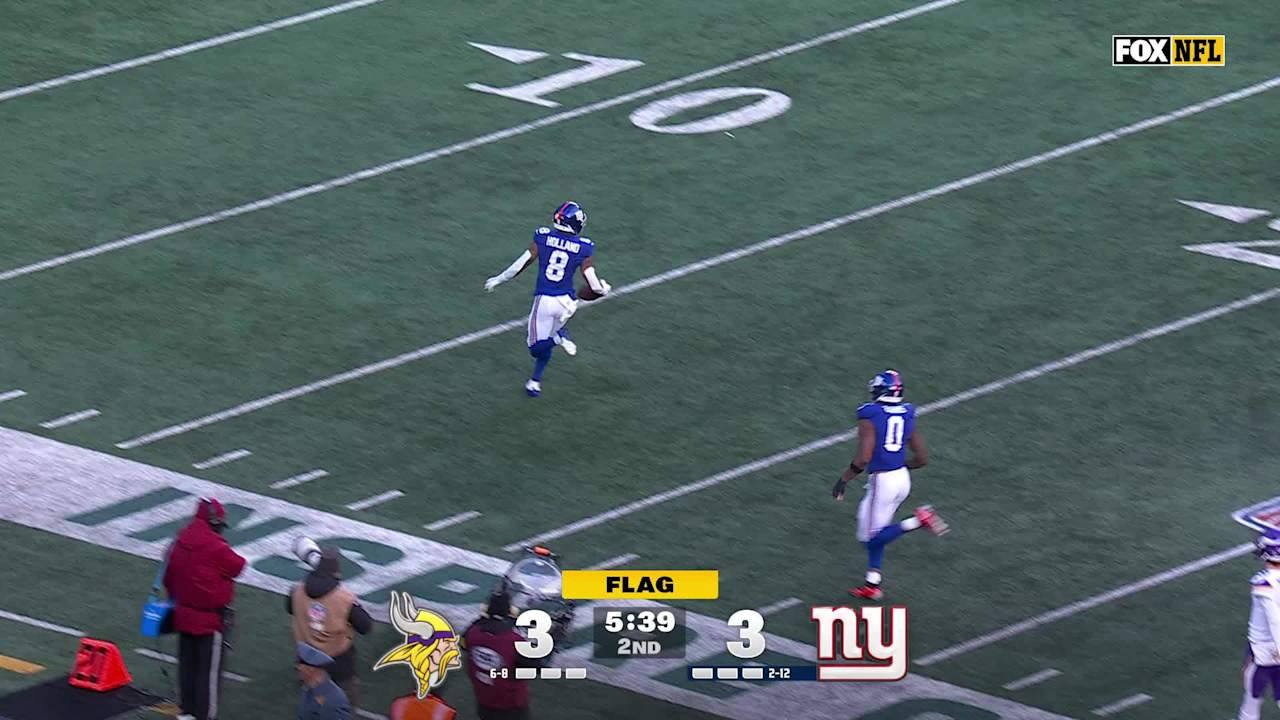 New York Giants safety Jevon Holland's 96-yard pick six is called back ...