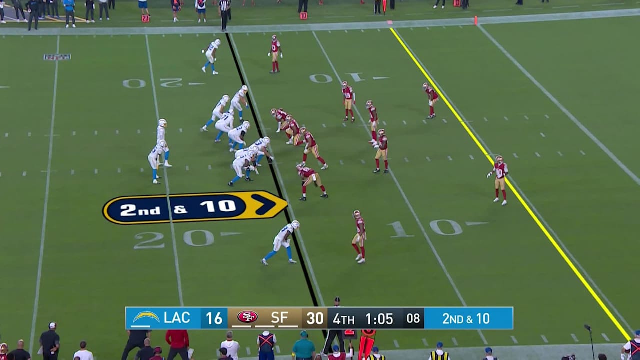 Los Angeles Chargers wide receiver Luke Grimm hauls in the 15-yard ...