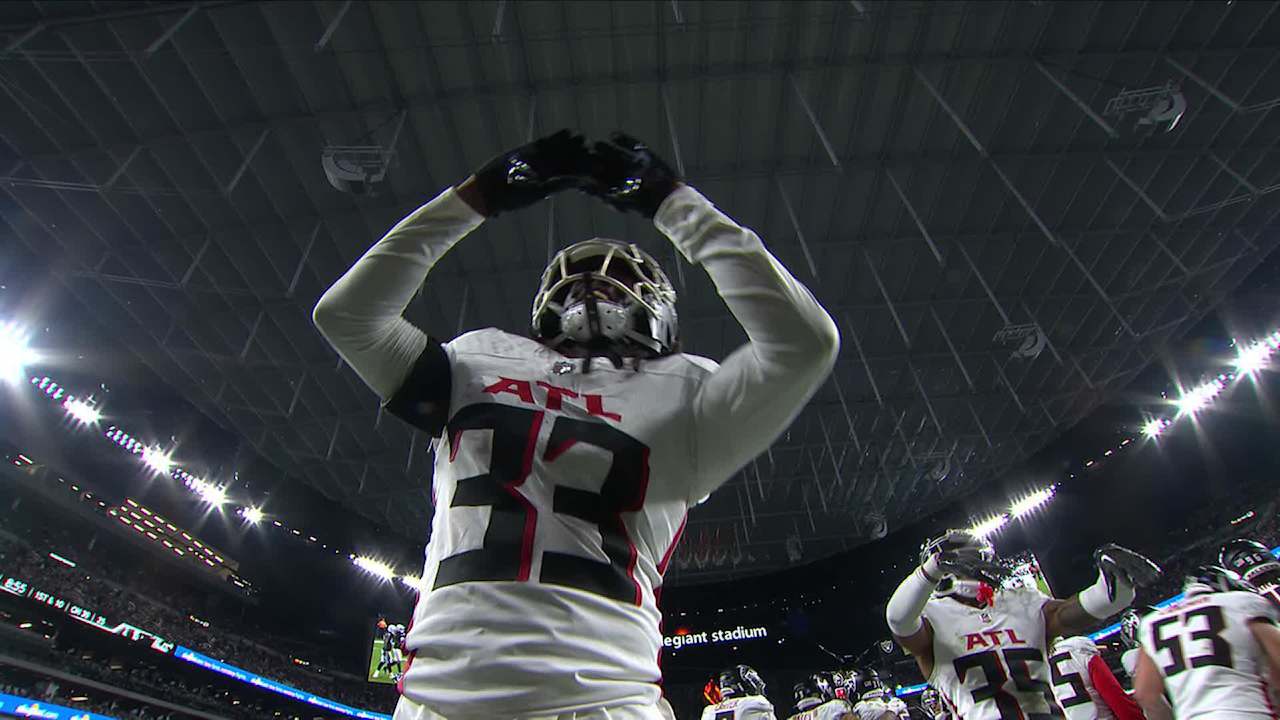 Atlanta Falcons safety Justin Simmons gets under Las Vegas Raiders ...