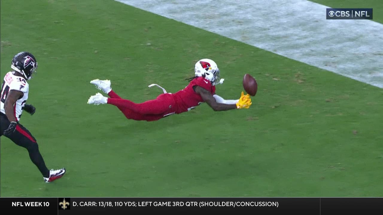 Arizona Cardinals wide receiver Marquise Brown nearly makes the diving ...