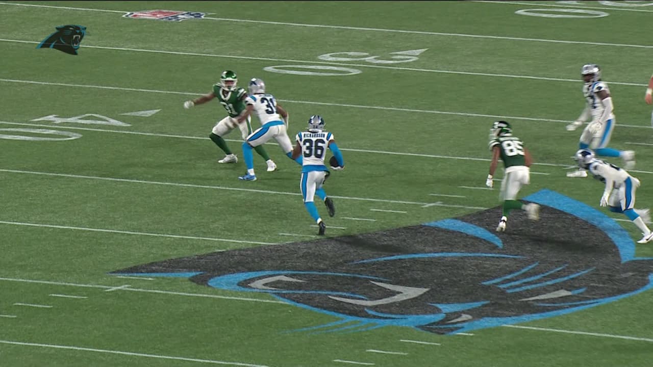 Carolina Panthers safety Demani Richardson grabs overthrown pass for ...